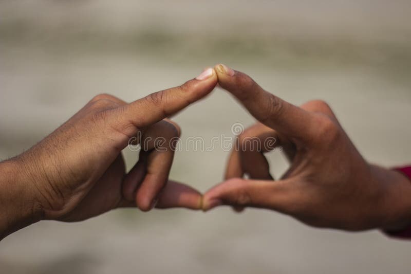 Tow Young Men Make a Love with Their Hands Stock Image - Image of small ...