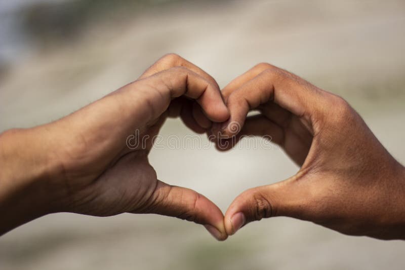 Tow Young Men Make a Love with Their Hands Stock Photo - Image of ...