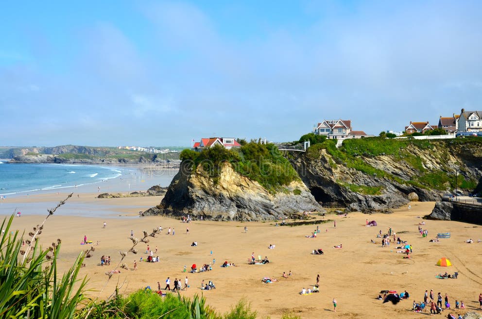 Towan beach, Newquay stock image. Image of british, blue - 31076665