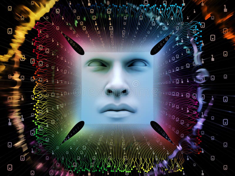 Toward Digital Super Human AI Stock Illustration - Illustration of ...