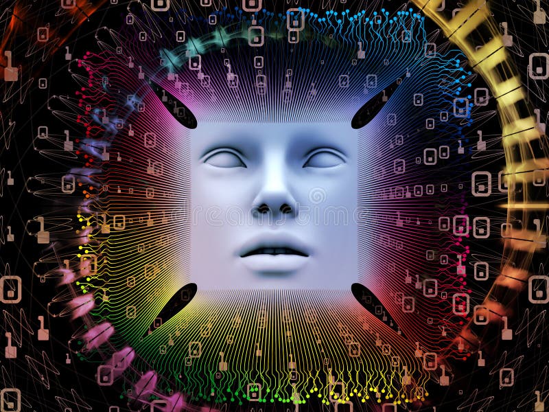Toward Digital Super Human AI Stock Illustration - Illustration of ...