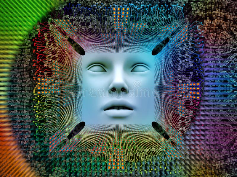 Toward Digital Super Human AI Stock Illustration - Illustration of ...