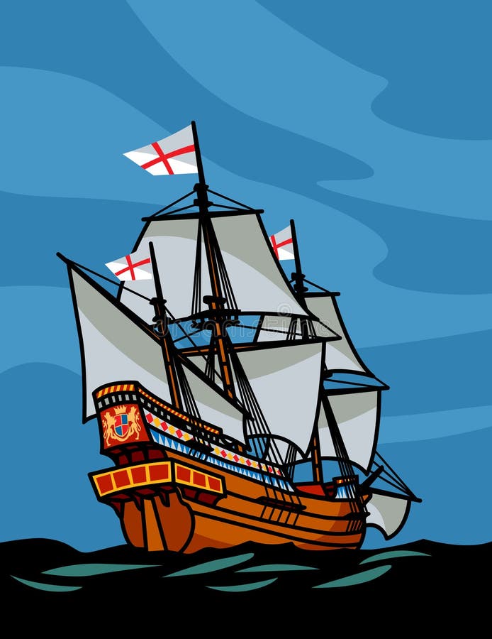 Towards Adventure. a Sailing Ship is Heading for Unknown Horizons Stock ...