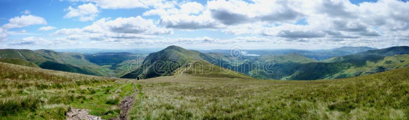 Towards Kentmere, Panoramic Stock Image - Image of peaceful, district ...