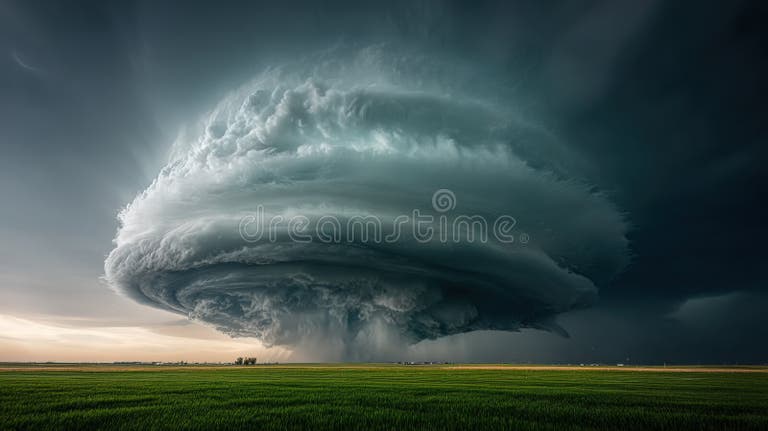 Generative AI Dramatic Massive Storm Cloud with Towe Wall Formation ...