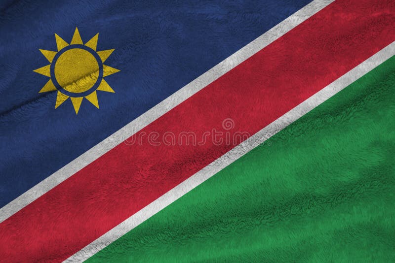 Towel Fabric Pattern Flag of Namibia, a White-edged Red Diagonal Band ...