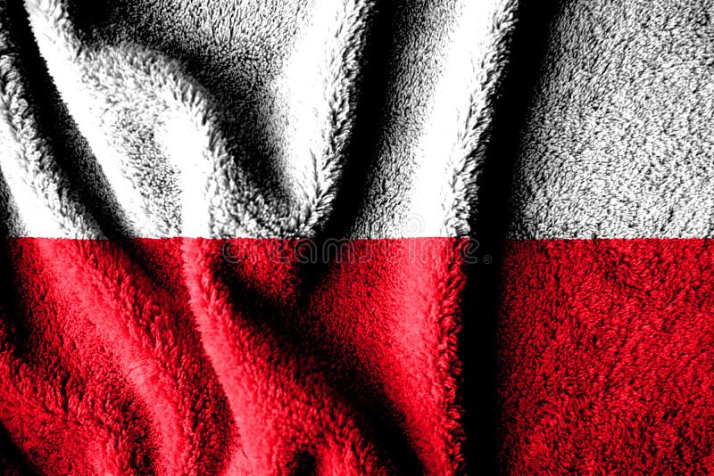 Towel Fabric Pattern Flag of Poland. the Texture of the Wrinkled ...