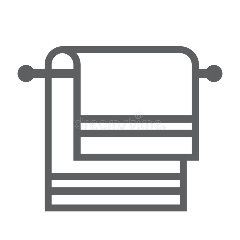 Clean Towel Line Icon. Laundry Hanger Sign. Clothing Cleaner. Vector ...