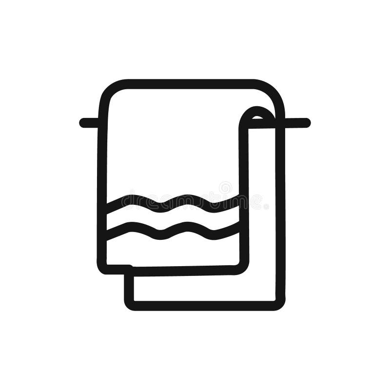 Towel Icon Linear Vector Graphics Sign Stock Vector - Illustration of ...
