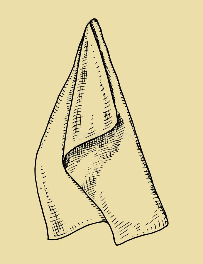 Towel Kitchen Sketch. Hand Drawing Stock Vector - Illustration of beach ...