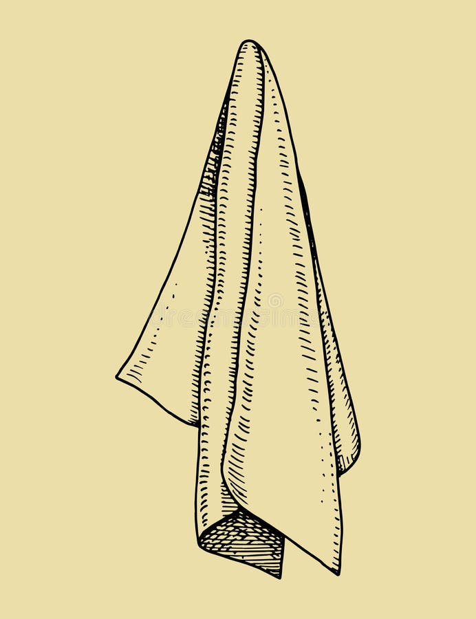 Kitchen Towel Sketch. Isolated Object Stock Vector - Illustration of ...