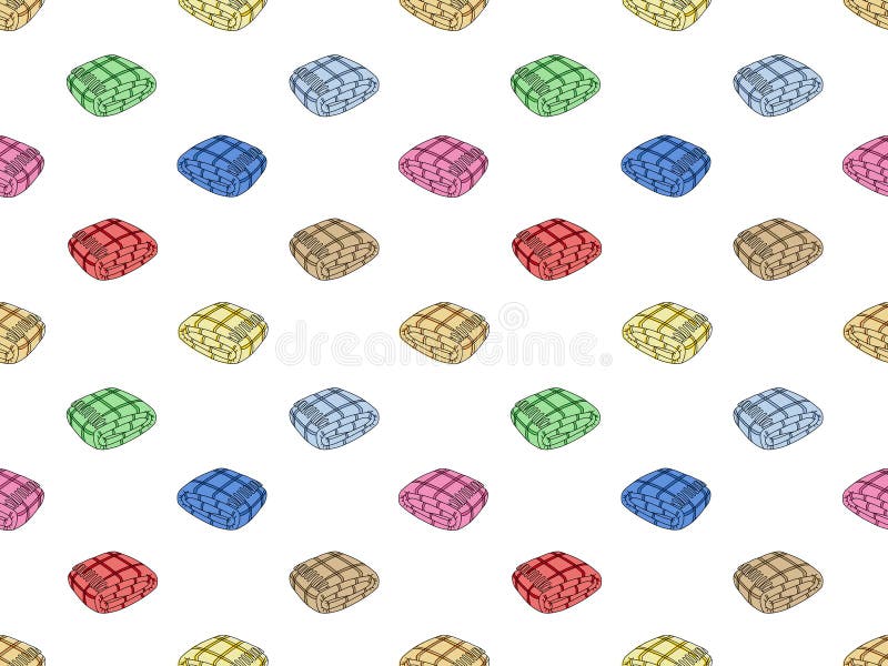 Towel Seamless Pattern on White Background Stock Illustration ...