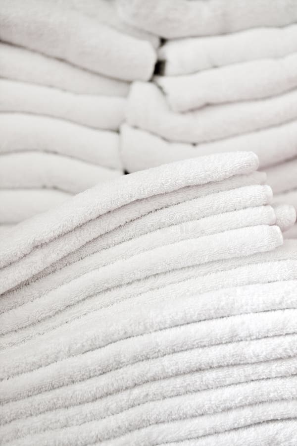 Towel stack in the hotel stock image. Image of stack - 179741691