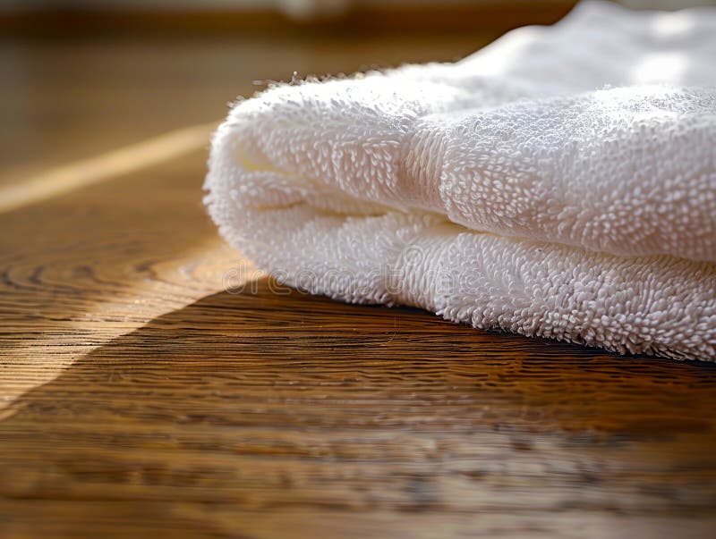 A towel on a wooden floor stock image. Image of blanket - 327026169