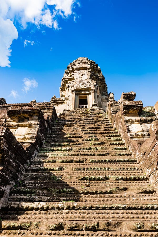 Tower of Angkor Wat stock image. Image of historical - 55125149