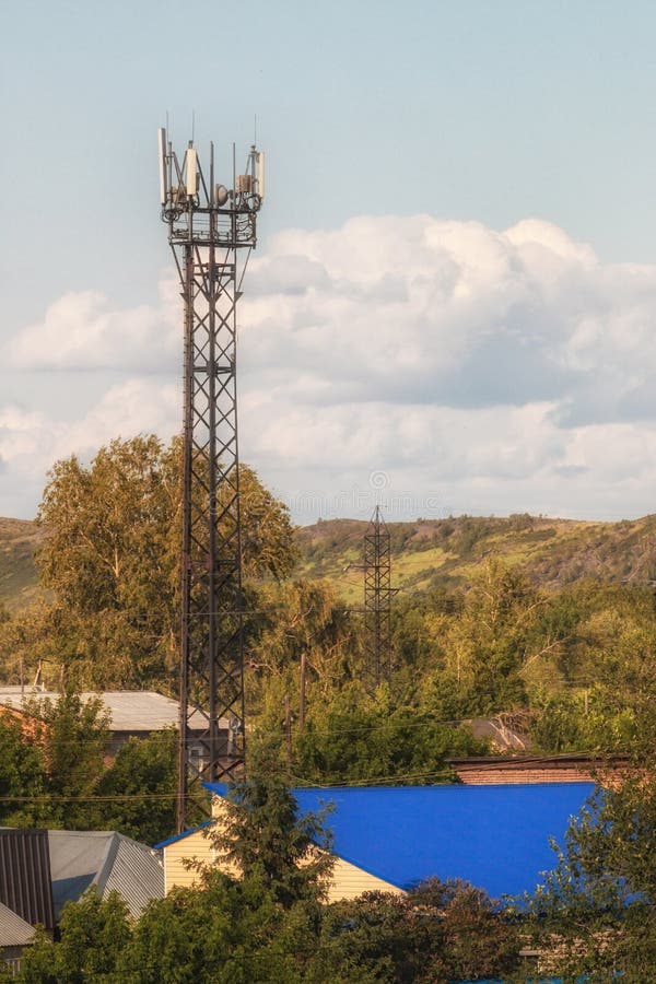 Tower with Antennas of Cellular Communication. Stock Image - Image of ...
