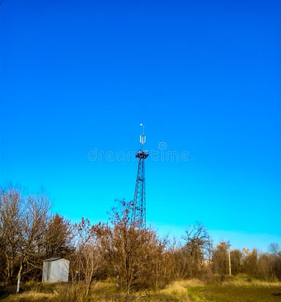 Tower with Antennas of the Internet Provider Intertelecom Stock Photo ...