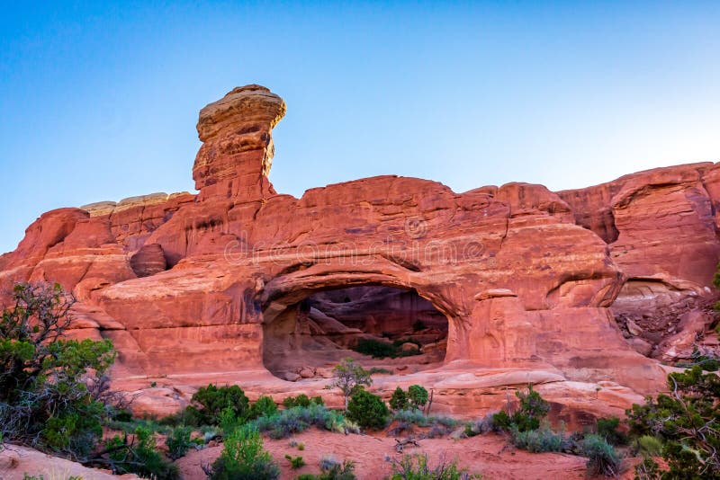 Tower Arch in Arches National Park Stock Image - Image of location ...