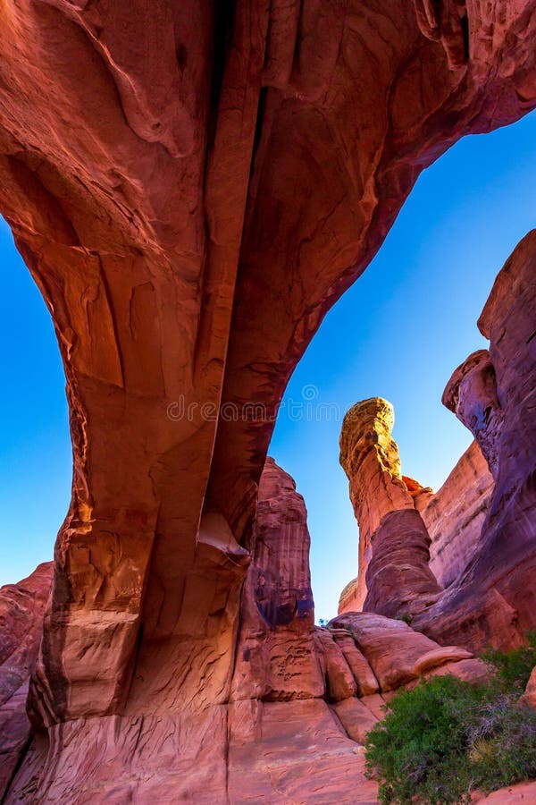 Tower Arch in Arches National Park Stock Image - Image of sandstone ...