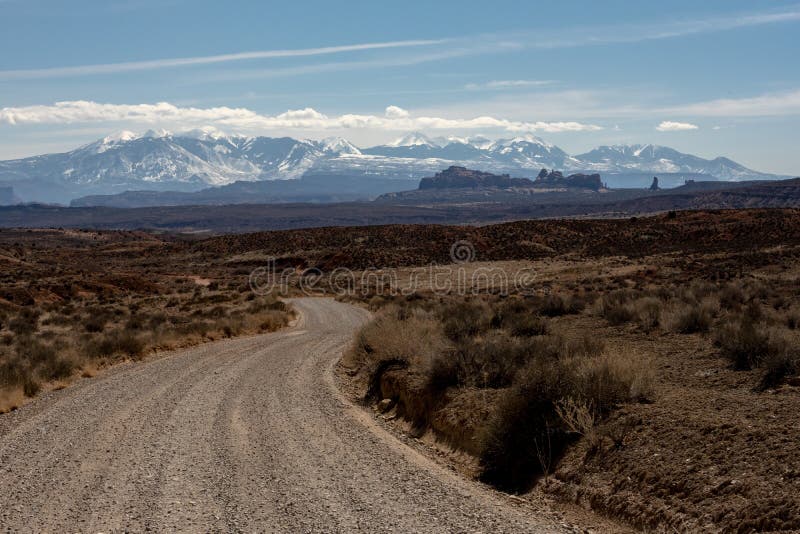 Tower Arch Trailhead Road Heading Back into Arches Stock Image - Image ...