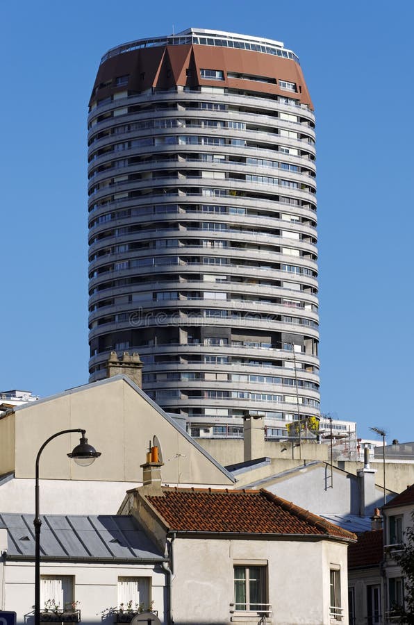 Tower Architecture in Paris 13 Th District Stock Photo - Image of ...