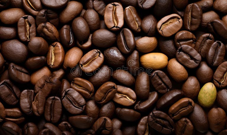 A Tower of Aromatic Coffee Beans and Crunchy Nuts Stock Illustration ...