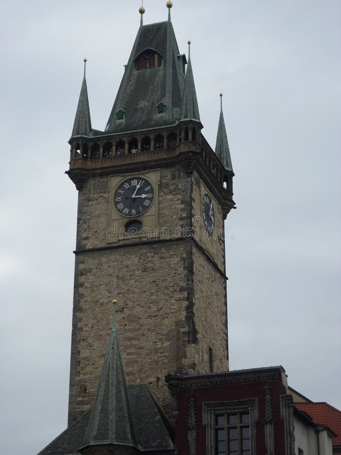 The Tower of Astronomical Clock in Prague. Czech Republic. Stock Photo ...