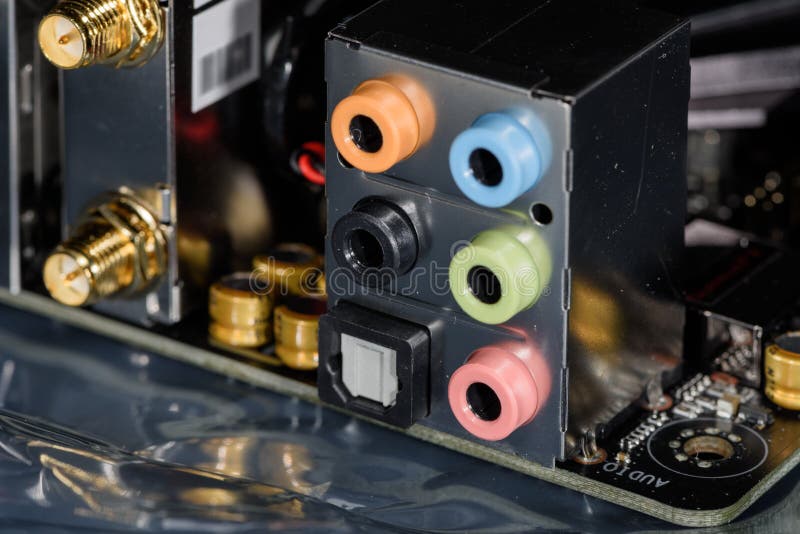Tower for Audio Connections on a Modern Computer Mainboard Stock Photo ...