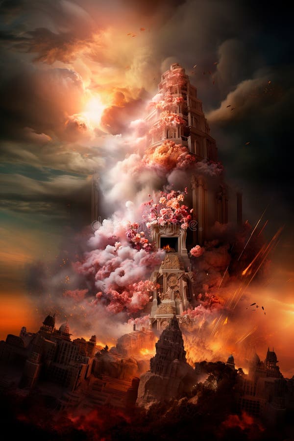 The Tower of Babel is Falling Stock Illustration - Illustration of ...