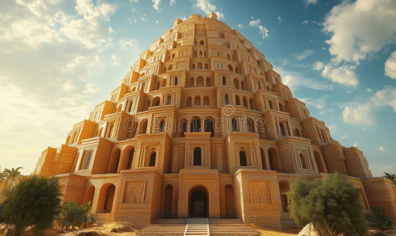 Tower of Babel Inspired Architectural Marvel with Intricate Design and ...