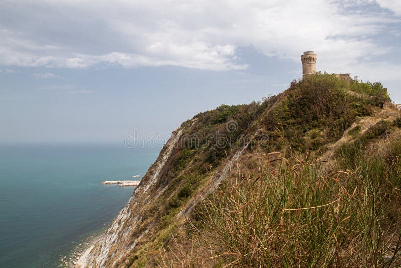Tower on the Beach (Ancona) Stock Image - Image of beacon, promontory ...