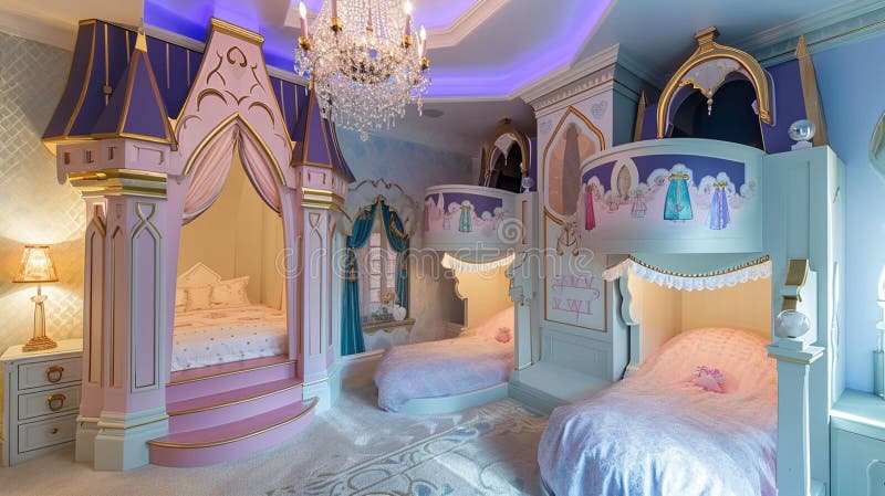 Princess Bedroom in Royal House. Luxury Princess Bedroom Interior in ...