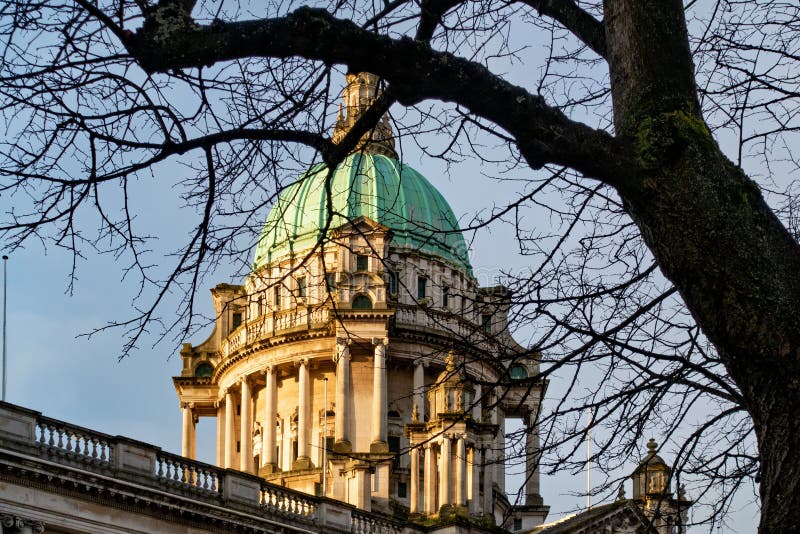 The Tower on Belfast City Hall in Winter Stock Photo - Image of ornate ...