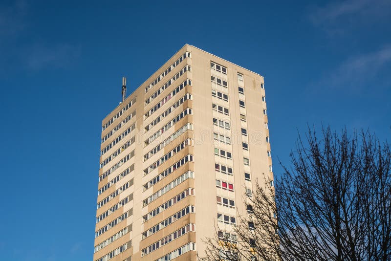Tower block stock image. Image of dwellings, tree, cityscape - 59294229