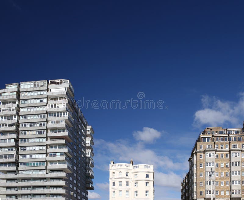 Block of Modern Flats with Gardens Stock Photo - Image of apartment ...