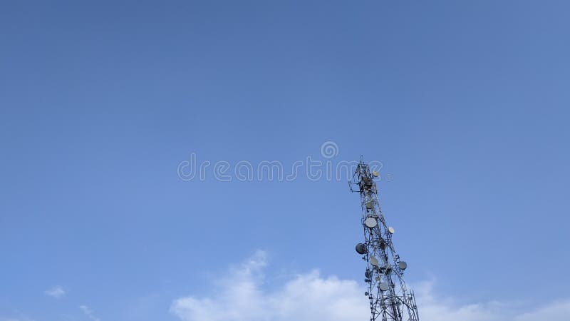 Tower with Blue Sky Background in the Afternoon Stock Image - Image of ...