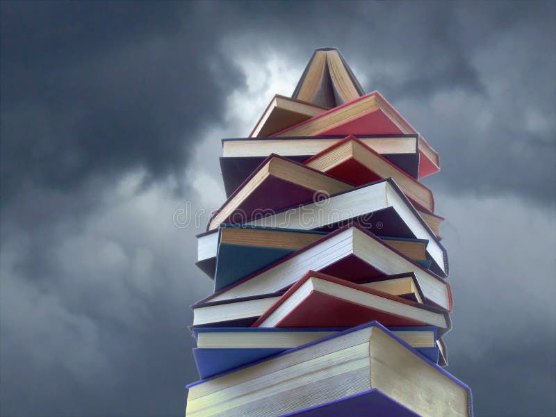 Tower of Books stock image. Image of dismal, educating - 4571715