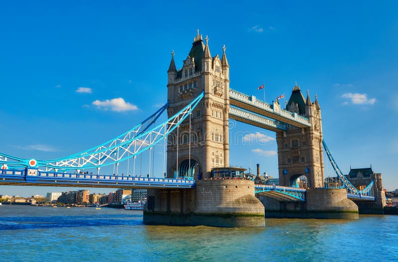 Tower Bridge on a Bright Sunny Day in Spring. Stock Image - Image of ...