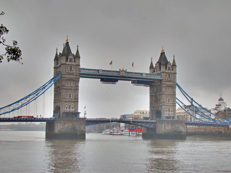 Tower Bridge and Dark Cloudy Sky Stock Image - Image of landmark, tower ...