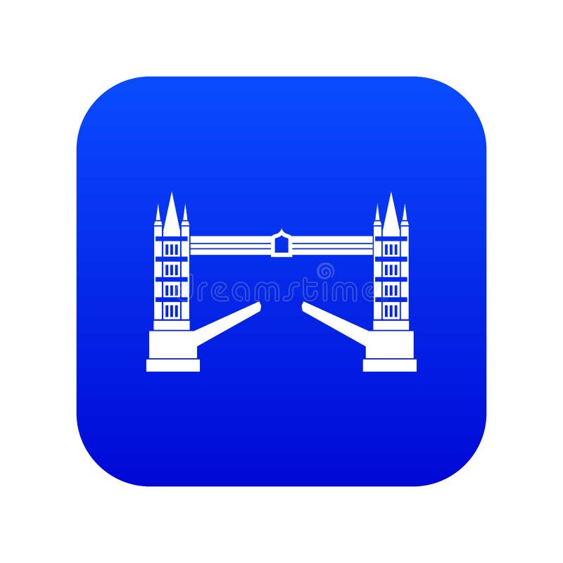Tower Bridge Icon Digital Blue Stock Vector - Illustration of building ...