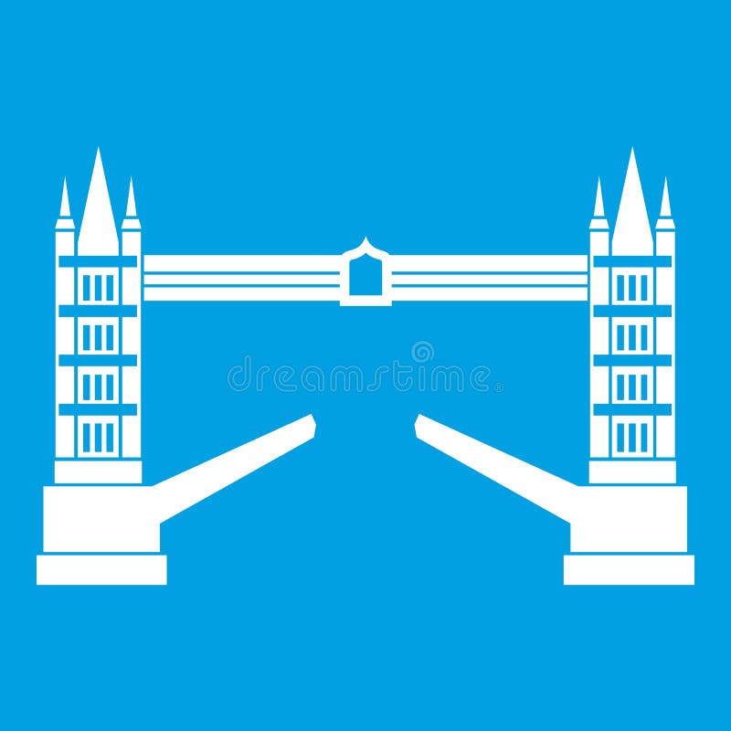 Tower bridge icon white stock vector. Illustration of arch - 96472004
