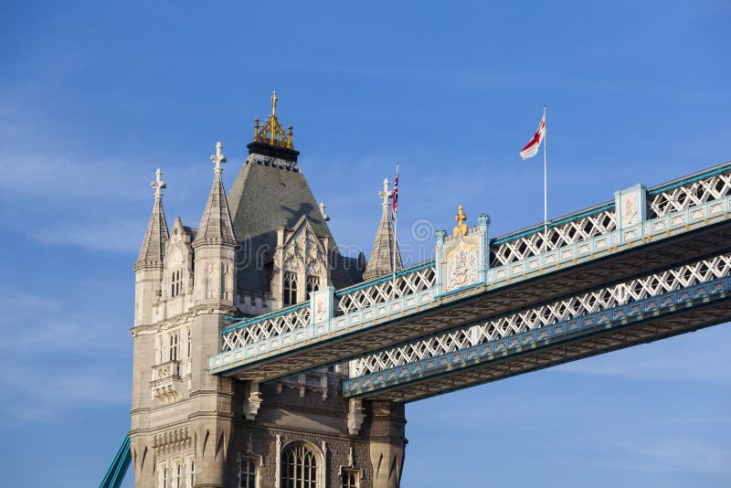 Tower Bridge in London with Blue Sky Stock Photo - Image of europe ...