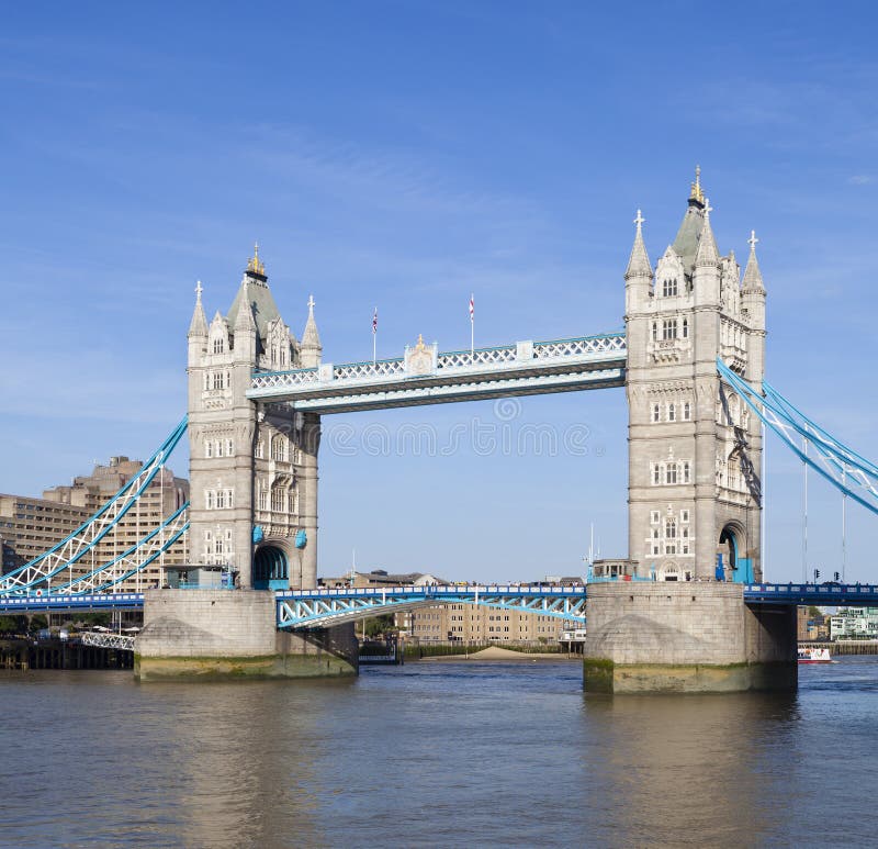 Tower Bridge in London with Blue Sky Stock Photo - Image of united ...