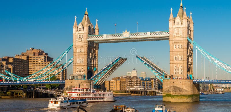 The Tower Bridge, London. Drawbridge Opening Editorial Stock Photo ...
