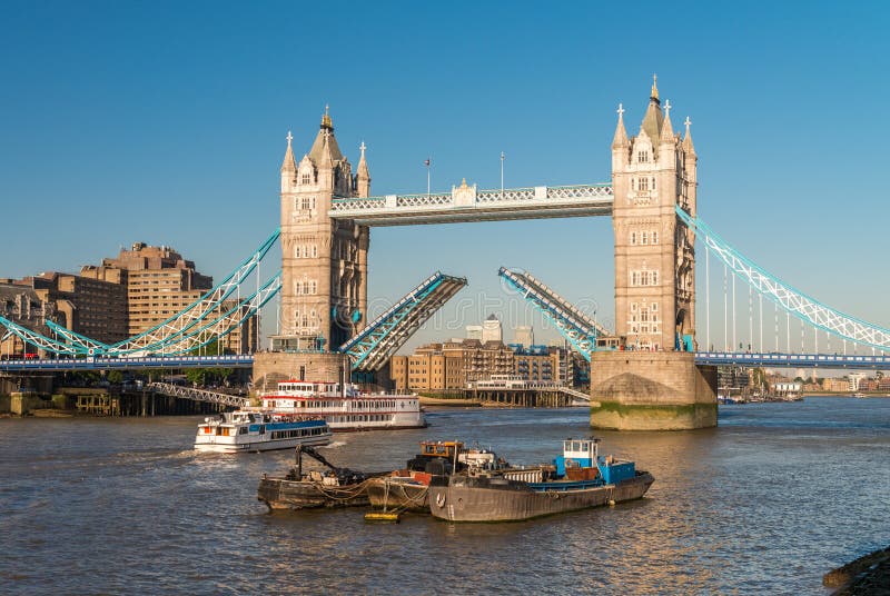 The Tower Bridge, London. Drawbridge Opening Stock Image - Image of ...