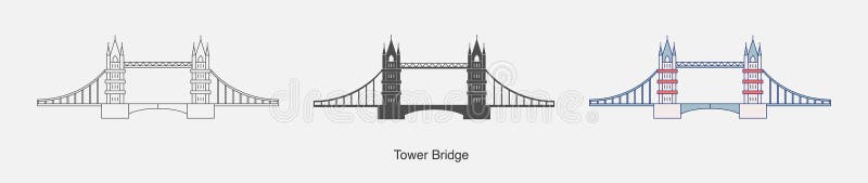 Tower Bridge in London Icon in Different Style Vector Illustration ...