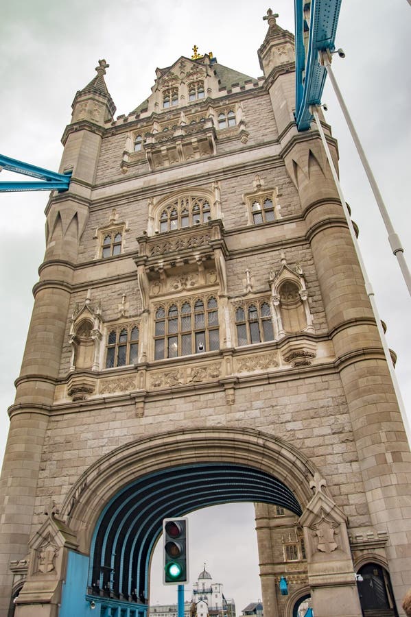Tower Bridge London with Its Support and Upper Side Stock Image - Image ...