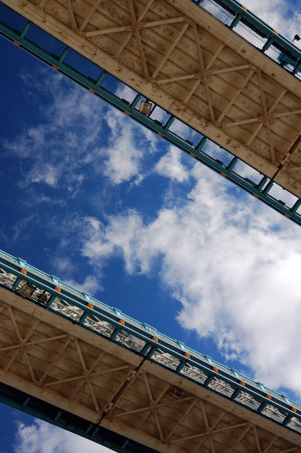 Tower Bridge London, Looking Up at Walkways Stock Image - Image of ...
