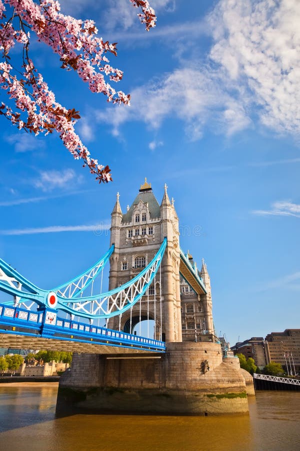 Tower Bridge in London at Spring Stock Photo - Image of international ...