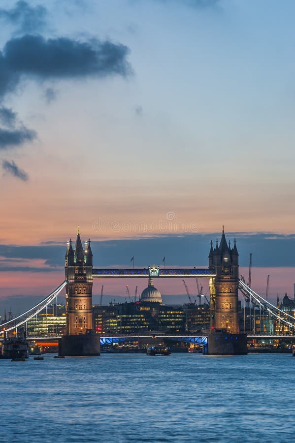 Tower Bridge in London at Sunset Stock Photo - Image of high, cityscape ...